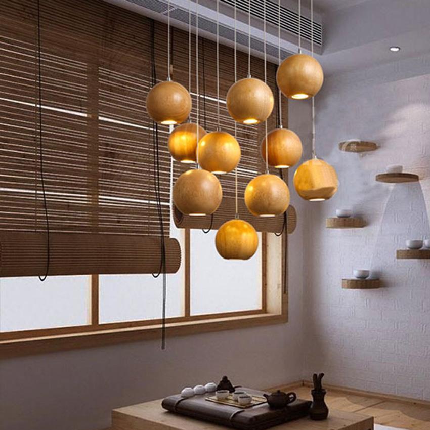 Modern Solid Wood Ball Chandelier – ZenQ Designs